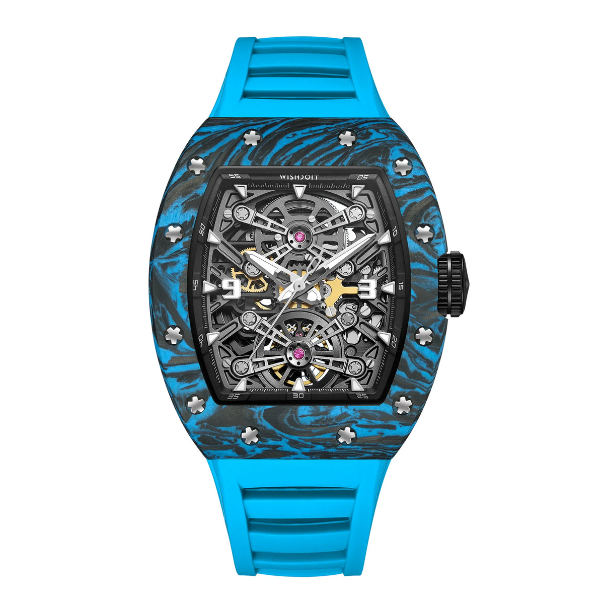Forged Carbon Lume Skeleton Mechanical Watch – Captain Kidd | Wishdoit ...